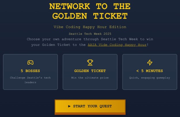 Seattle Tech Week Golden Ticket Adventure Game